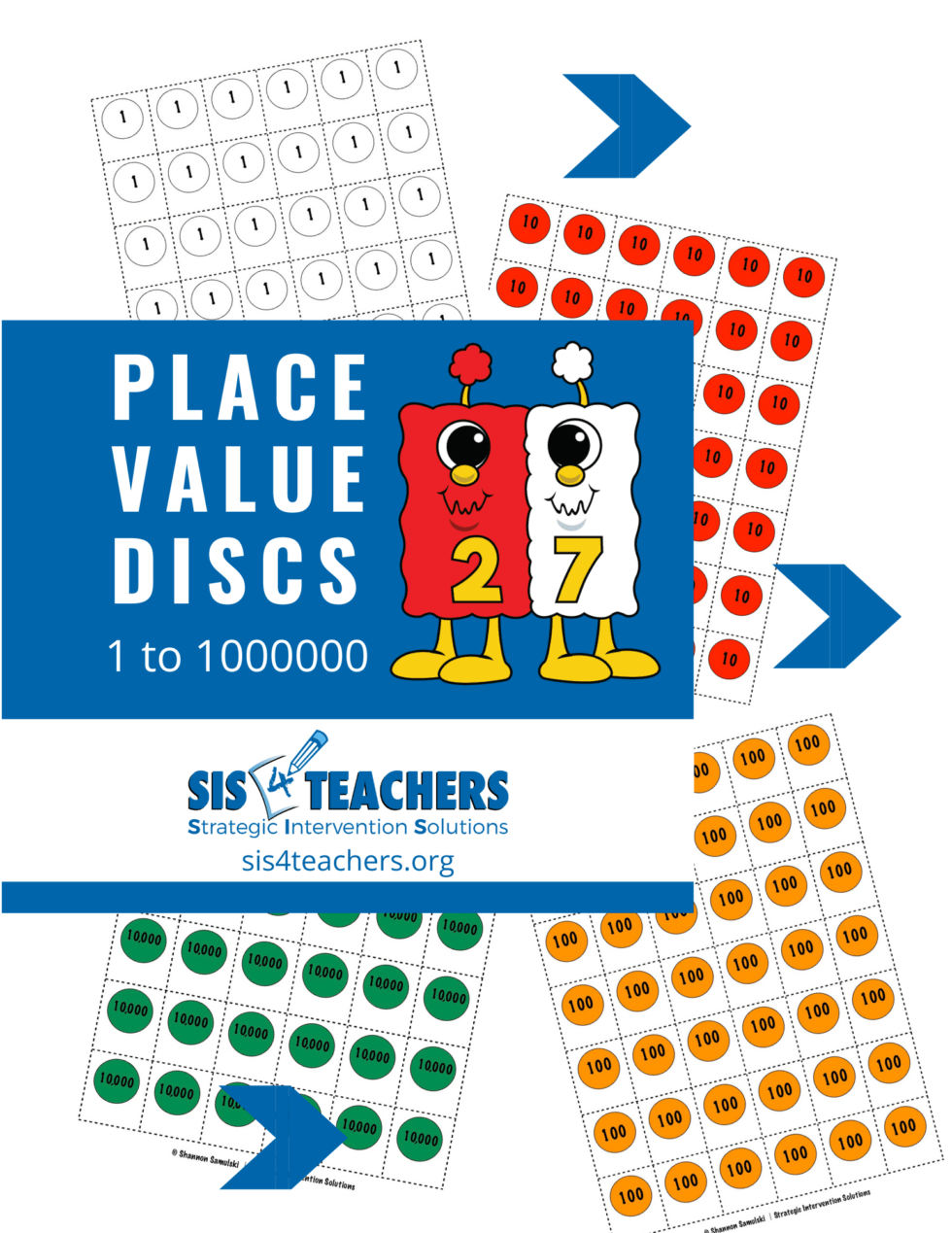 Place Value Discs – 1 to 1000000 (Printable PDF) | SIS For Teachers