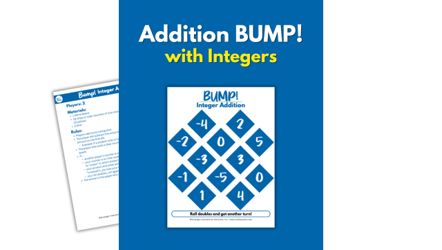Addition BUMP! - with Integers | SIS For Teachers