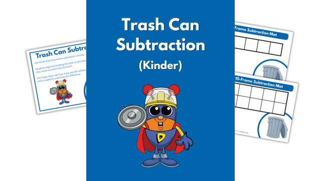 Trash Can Subtraction - Kinder | SIS For Teachers
